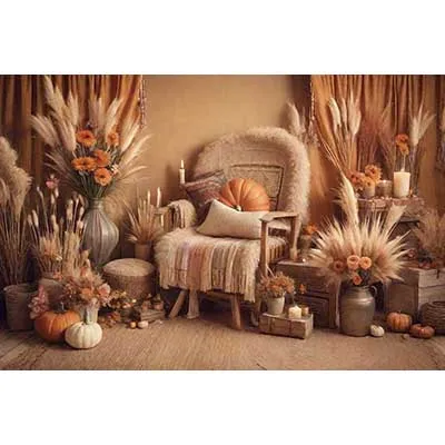 Boho Thanksgiving Photography Background Autumn Bohemia Flower Photoz ...