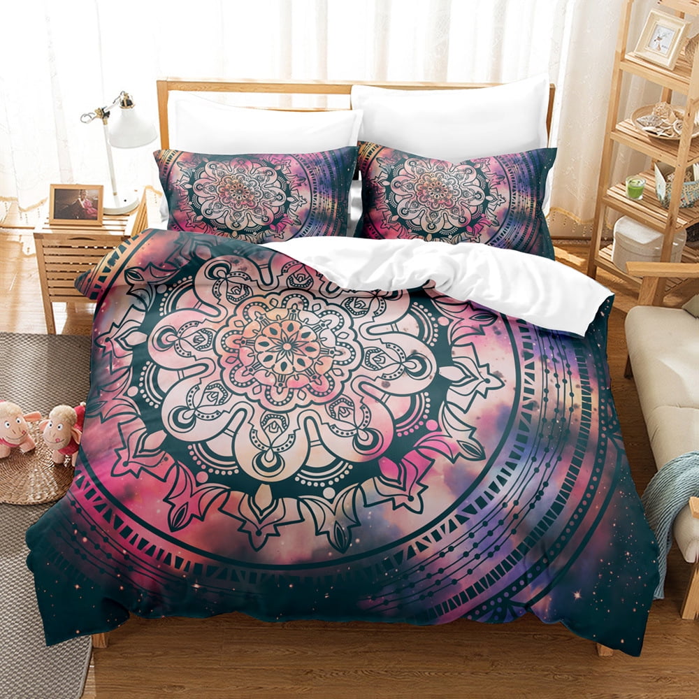 Boho Theme Comforter Cover, Bohemian Mandala Duvet Cover Set, Luxury ...