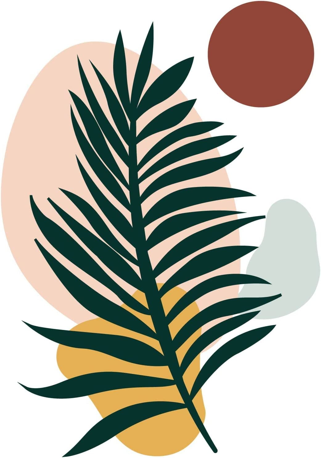 Boho Theme Wall Stickers Palm Tree Plants Wall Decals Bohemian Sun ...