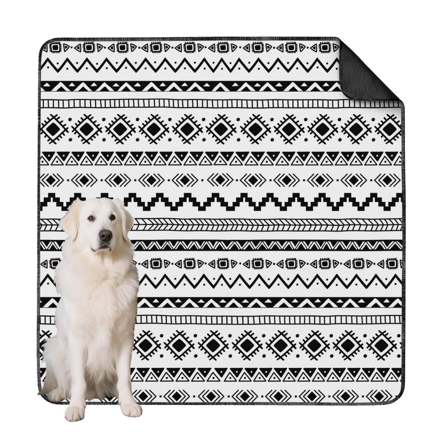 Boho Themed Jumbo Dog Pee Pad, 72x72 Inch Washable and Reusable Potty ...