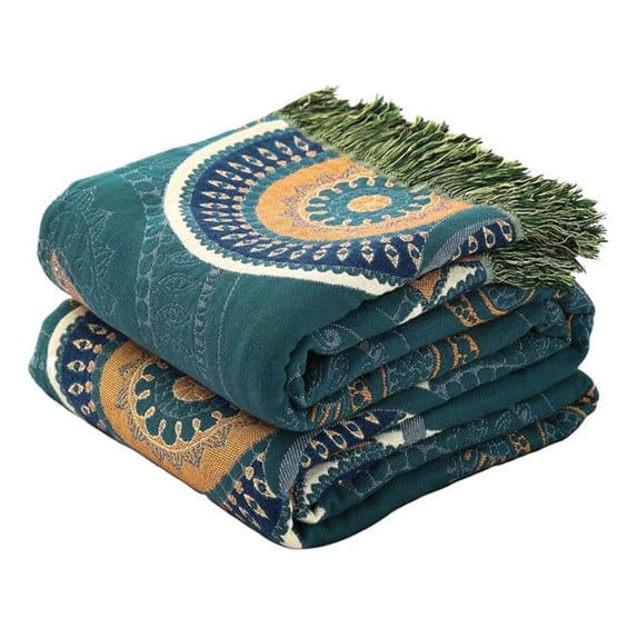 Boho Throw Blanket for Bed 100% Cotton Ultra Soft Rustic Quilt ...