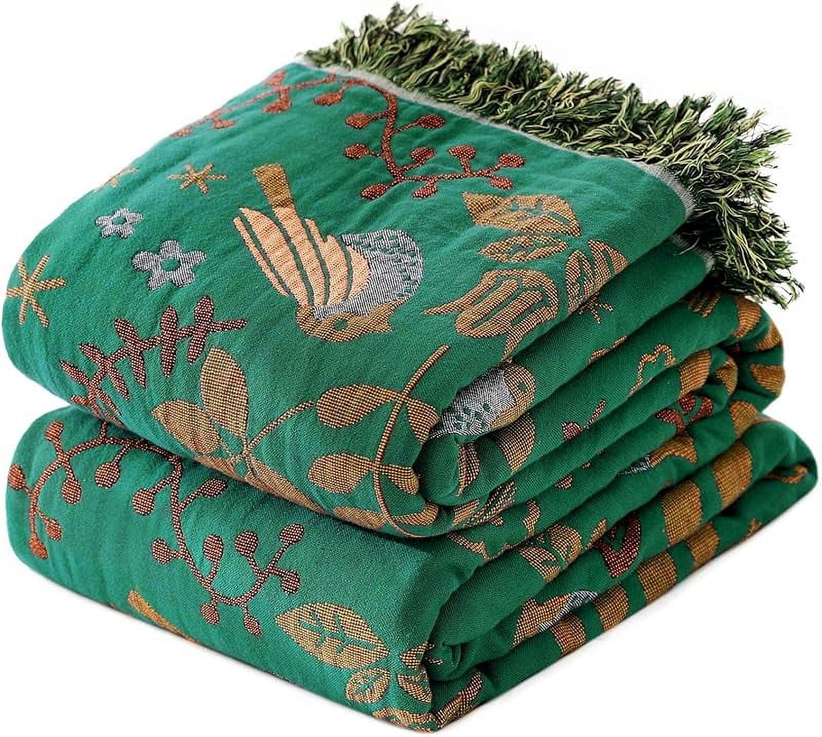 Boho Throw Blanket for Bed - 100% Cotton Ultra Soft Rustic Quilt ...