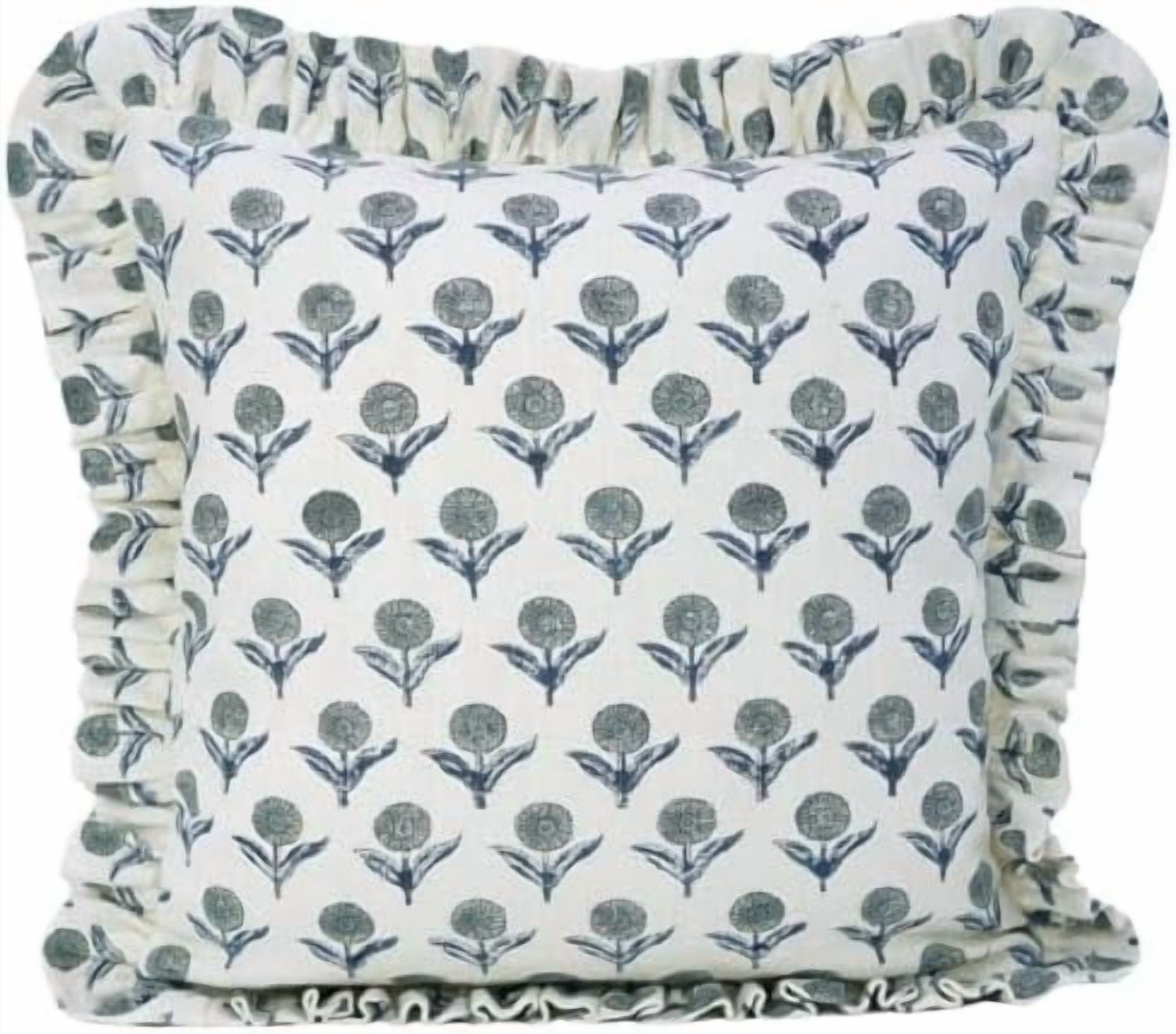 Boho Throw Block Print Decorative Pillow Cover for Living Room, Square ...
