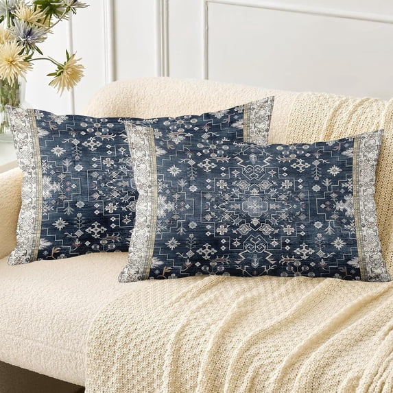 Boho Throw Pillow Covers 12x20 Inch Set of 2,Linen Pillowcases Bohemia ...