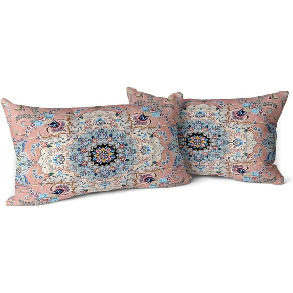 Boho Throw Pillow Covers 12x20 inch Set of 2 Burnt Pink Terracotta Rust Colored Throw Pillows ...