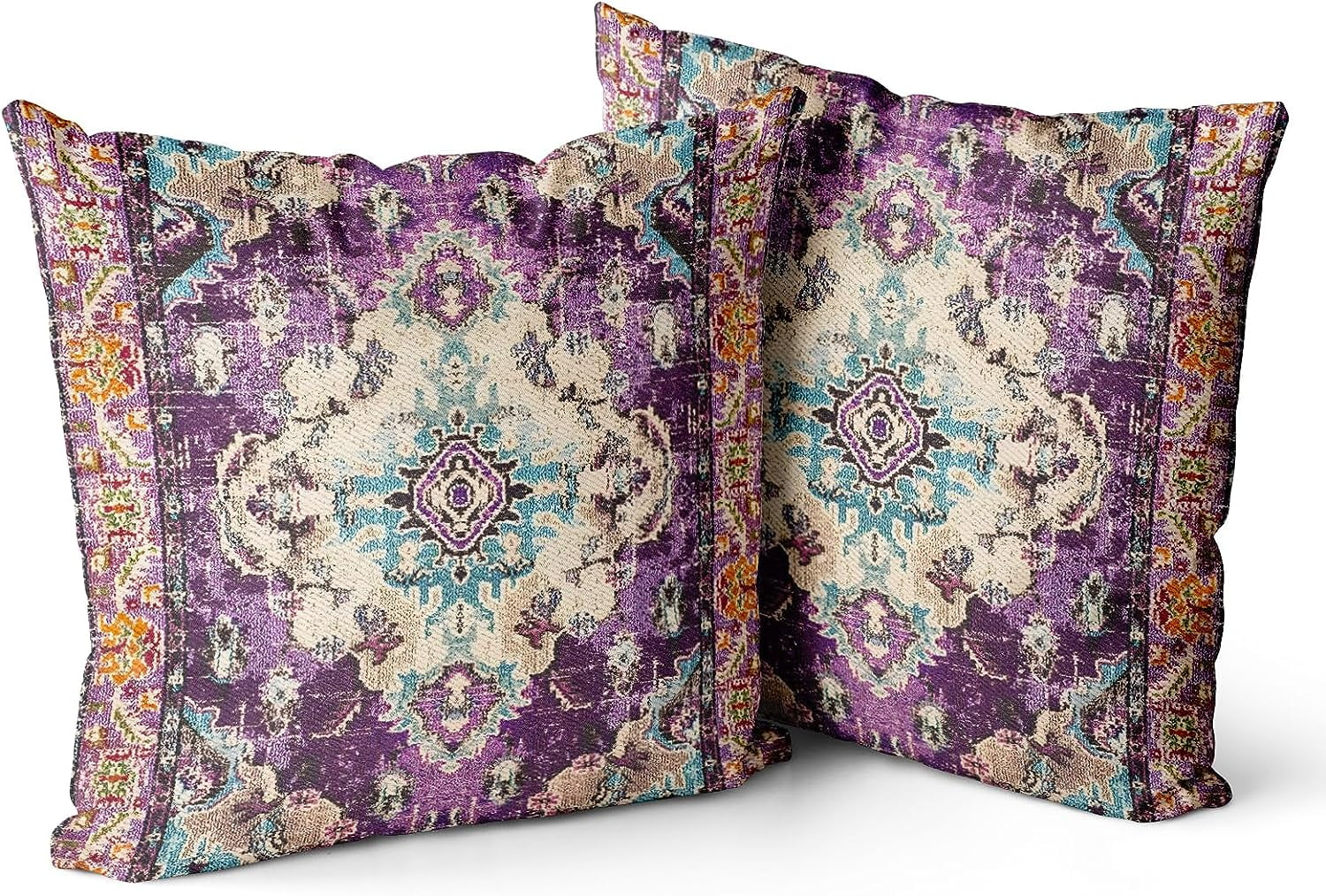Boho Throw Pillow Covers 16x16 inch Set of 2 Monaco Rug Persian Carpet ...