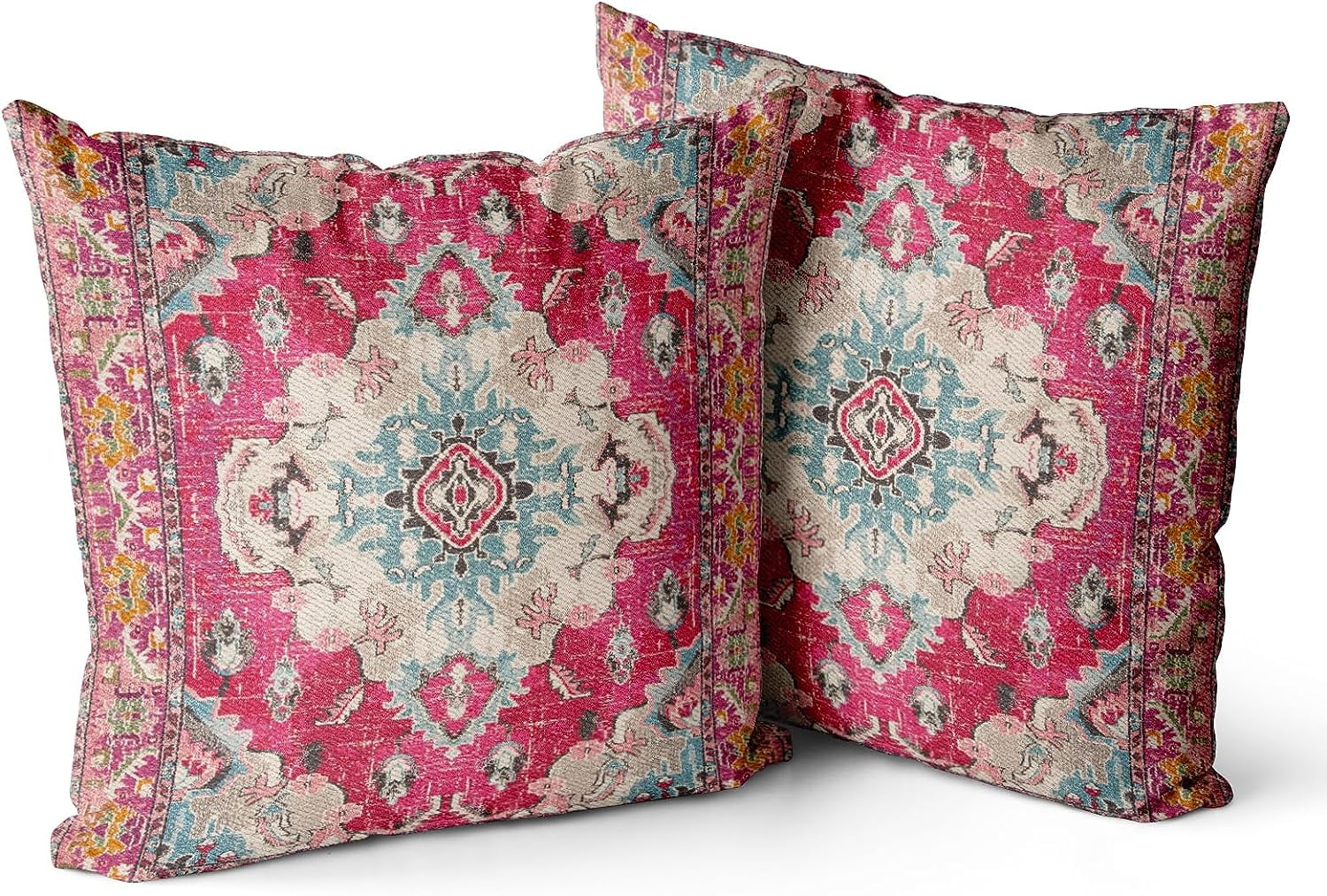 Boho Throw Pillow Covers 18x18 inch Set of 2 Boho Rug Carpet Double ...