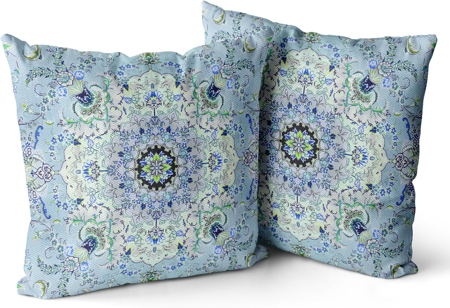 Boho Throw Pillow Covers 18x18 inch Set of 2 Burnt Blue Terracotta Rust ...