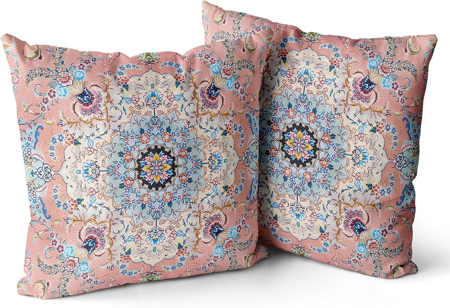 Boho Throw Pillow Covers 18x18 inch Set of 2 Burnt Pink Terracotta Rust ...