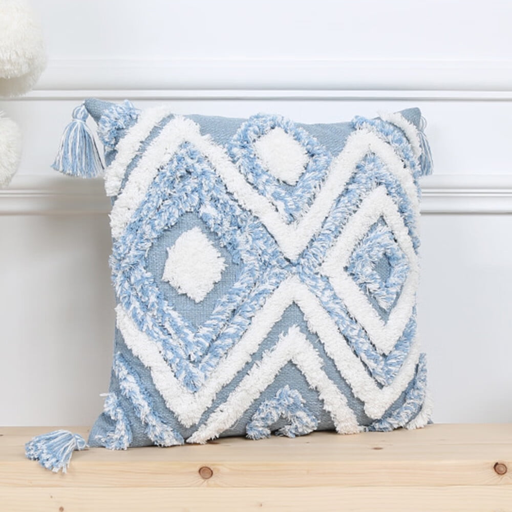 Boho Throw Pillow Covers 18x22, Decorative Pillow Covers with Tassels ...