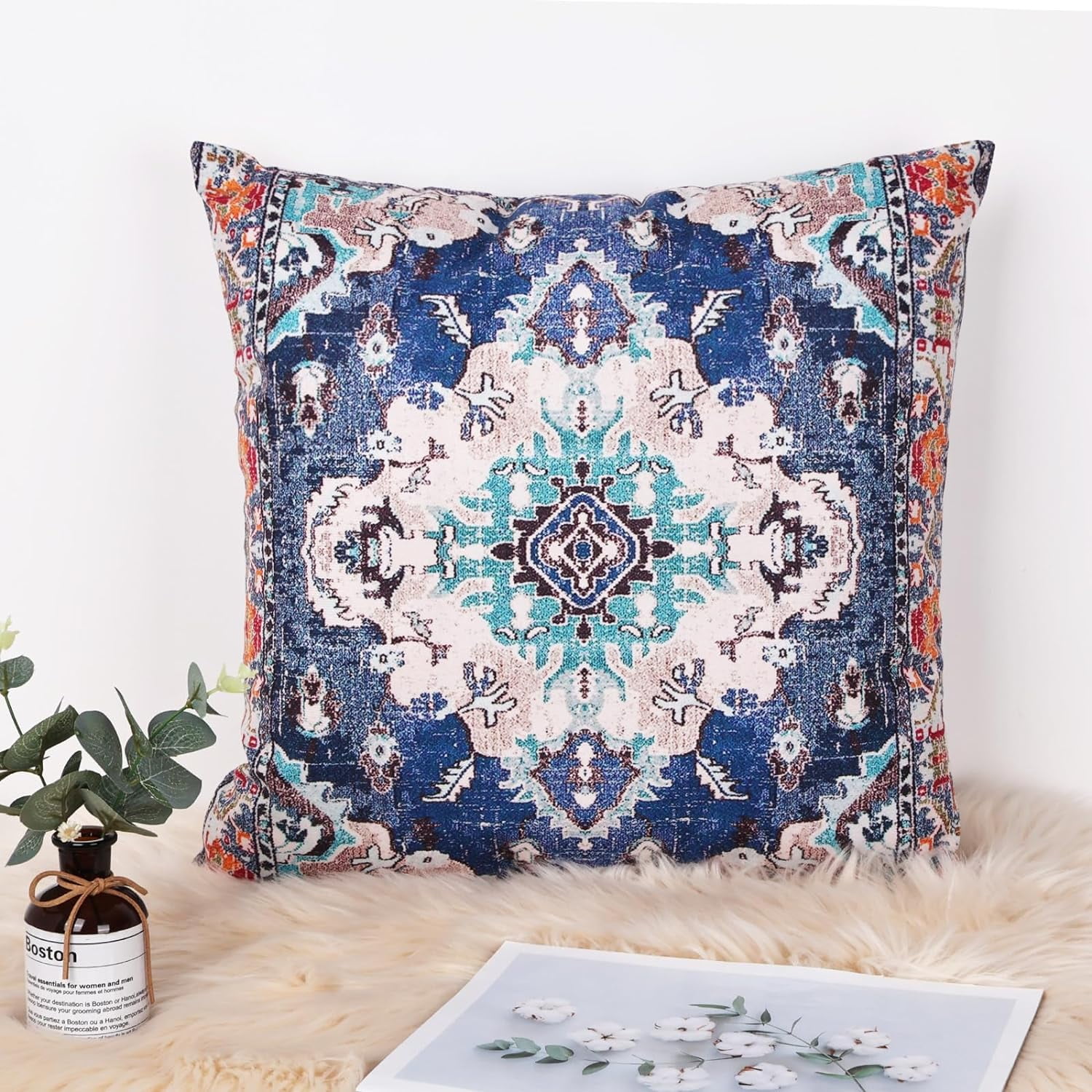 Boho Throw Pillow Covers 20x20 inch Monaco Rug Persian Carpet Double ...
