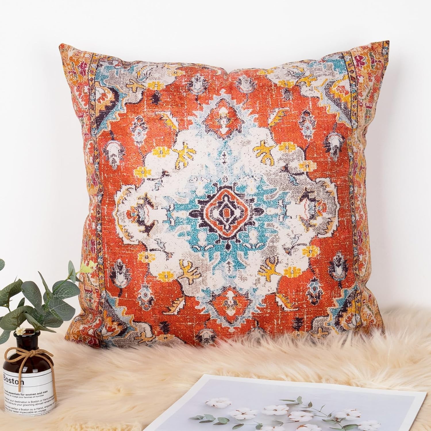 Boho Throw Pillow Covers 20x20 inch Monaco Rug Persian Carpet Double ...