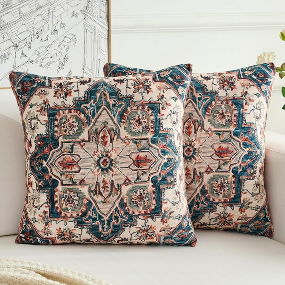 Boho Throw Pillow Covers 24x24 inch Set of 2,Boho Vintage Carpet ...