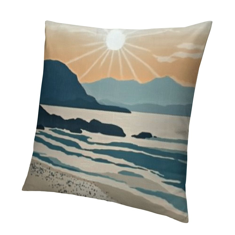 Boho Throw Pillow Covers, Mountain Throw Pillows Covers, Mid Century ...