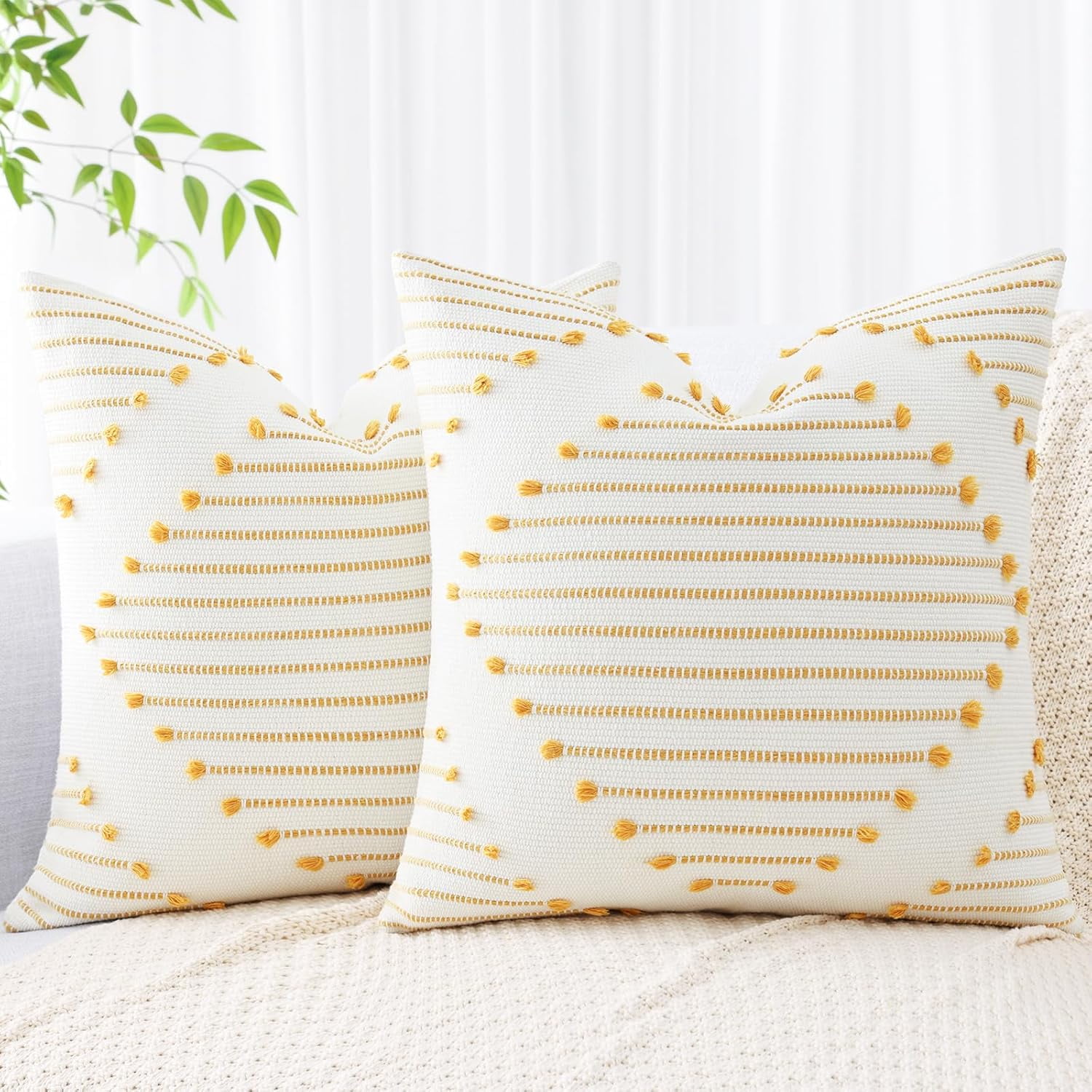 Boho Throw Pillow Covers Pillow Covers 18X18 Set of 2 Farmhouse ...