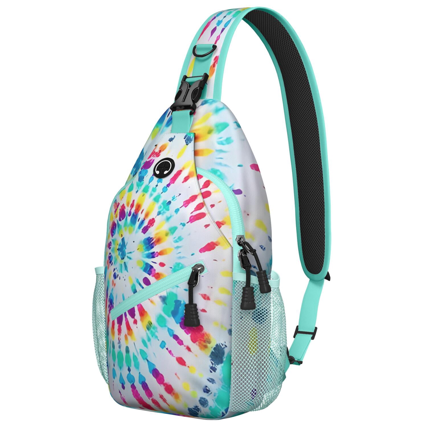 Boho Tie Dye Sling Backpack for Women Men, Retro Style Lightweight ...
