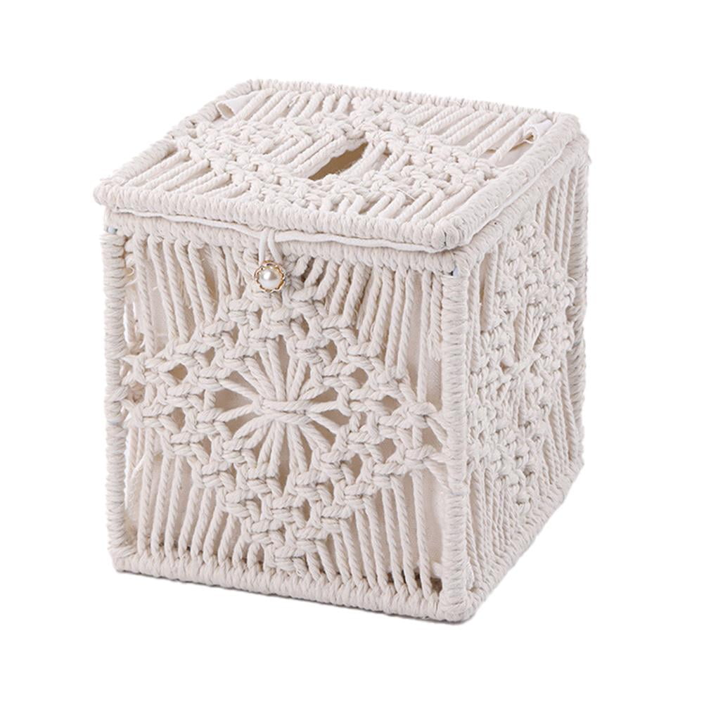 Boho Tissue Box Cover Square Handwoven Macrame, Tissue Box Holder, Cute ...