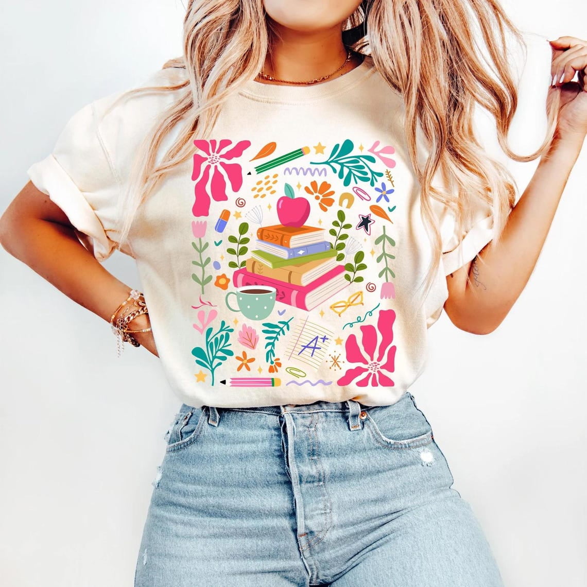 Boho To School Shirt, Teacher Appreciation Gift, Teacher Wildflowers ...