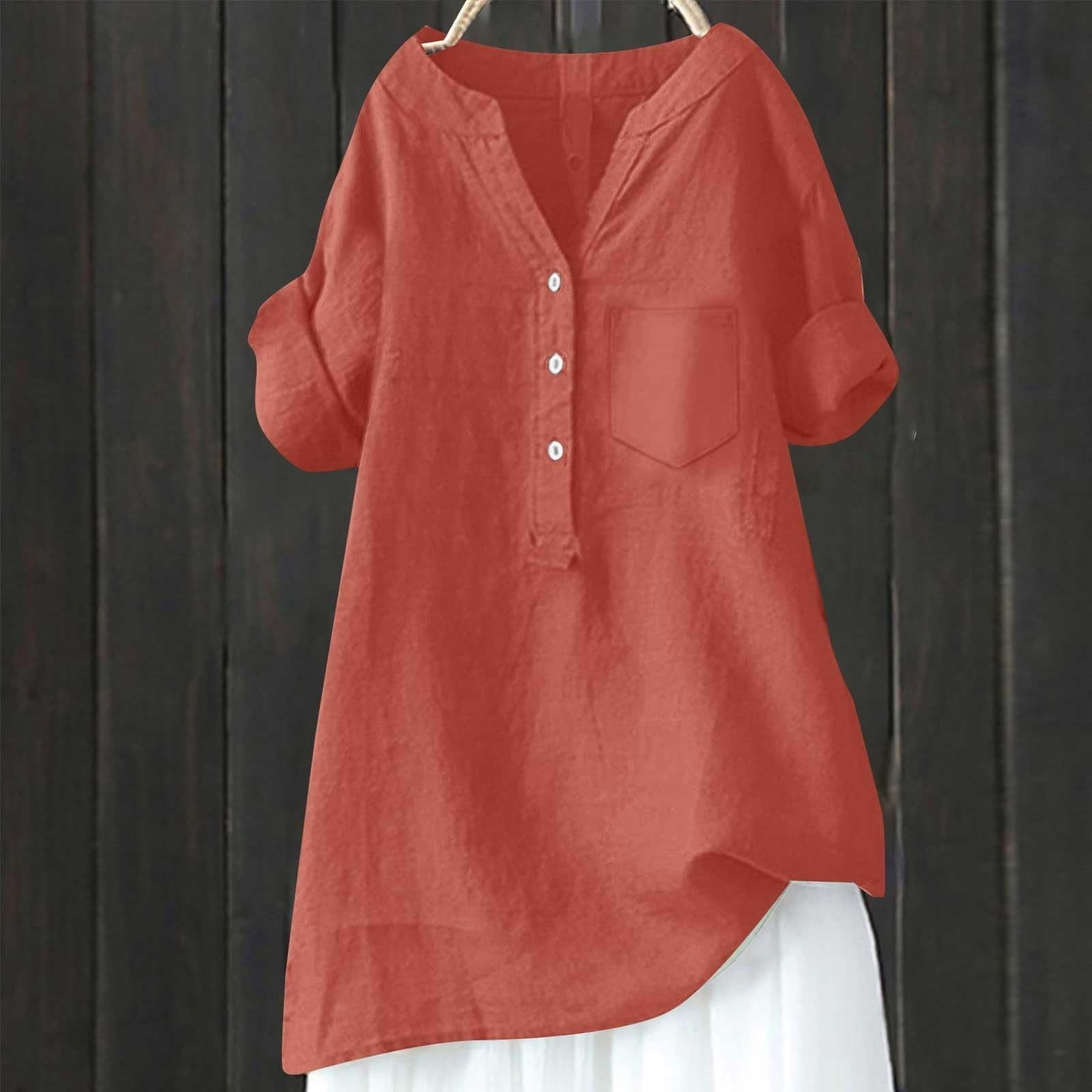 Boho Tops for Women Plus Linen Classic Bohemian Casual Blouses Water ...