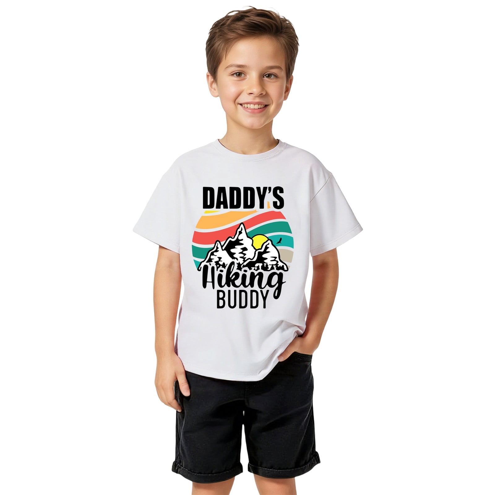 Boho Tops for Boy Cool Print Short Sleeve Crew Neck Soft Comfort Kids ...