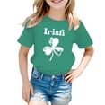 Boho Tops for Girl St. Pat Print Round Neck Short Sleeve Girls Beach ...