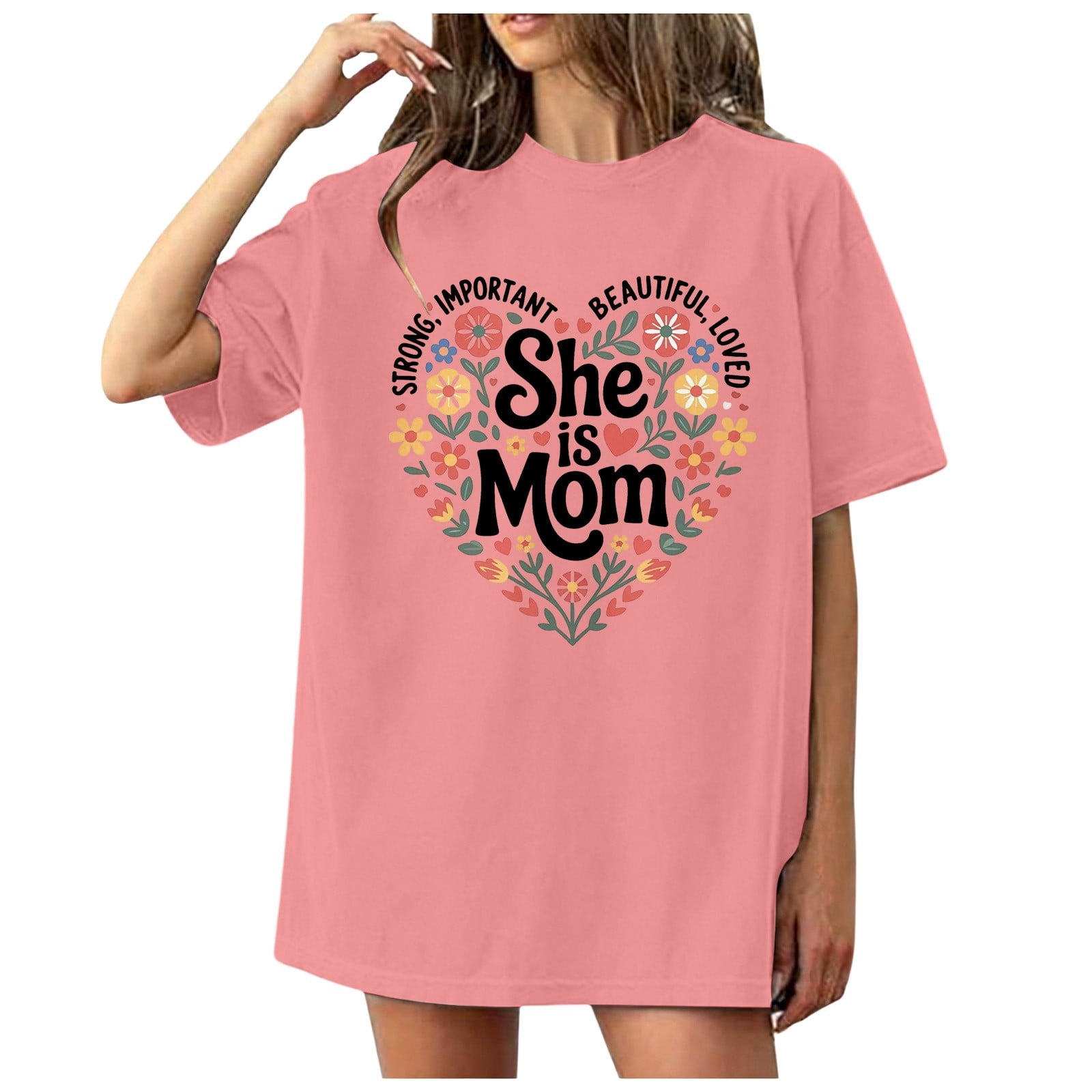 Boho Tops for Women Day Short Sleeve Crew Neck Letter Print Lightweight ...