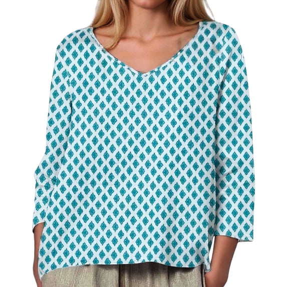Boho Tops for Women Design Split Sleeve Printed Stylish Beach Vacation ...
