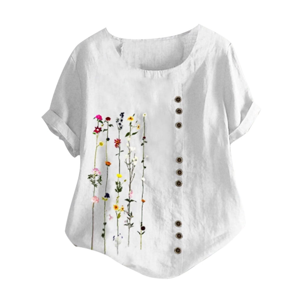 Boho Tops for Women Floral Short Plus Bohemian Size Embroidered Sleeves ...