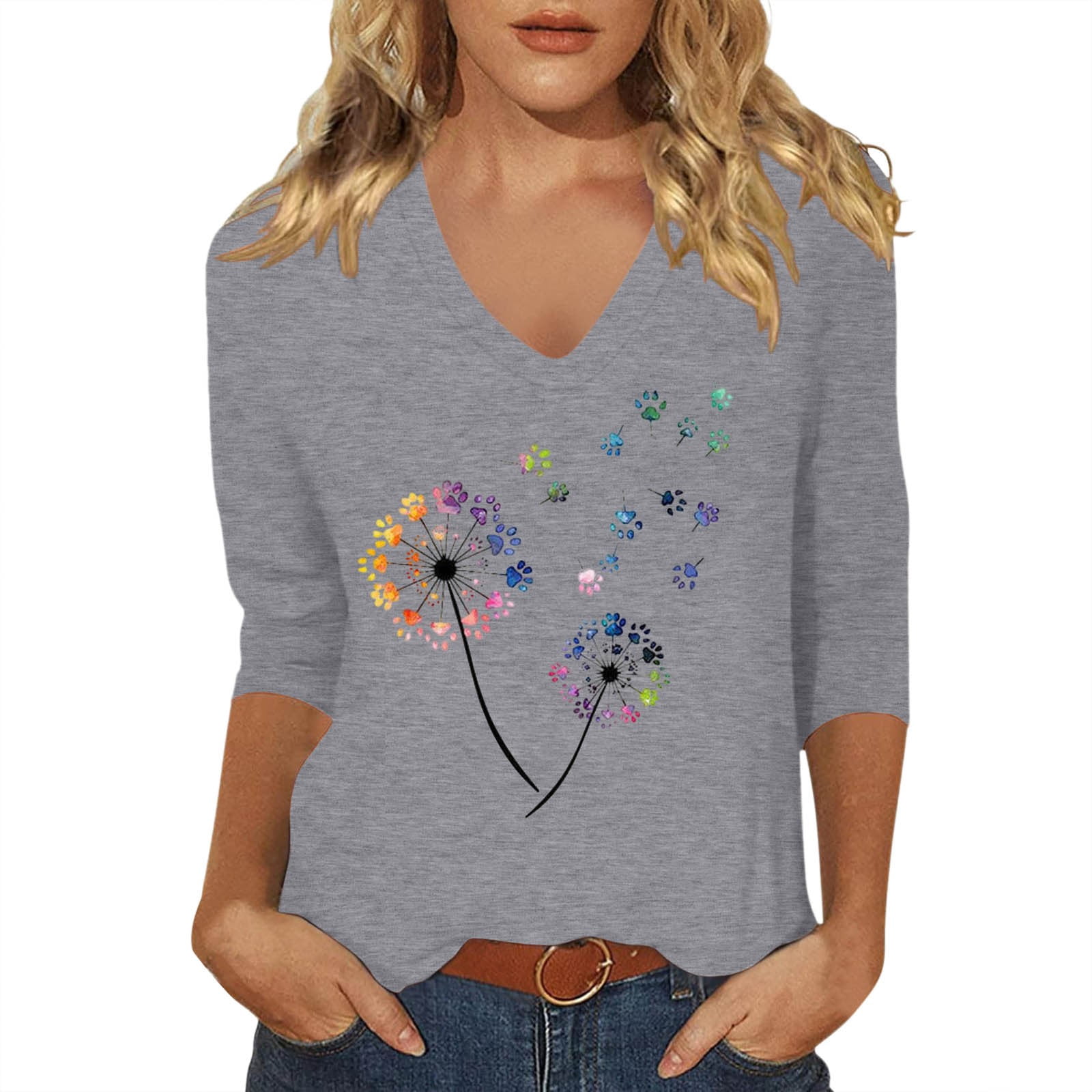 Boho Tops for Women Lightweight 3/4 Sleeve Comfort Easy Styling Ladies ...