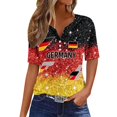 Boho Tops for Women Print Button Down Short Sleeve Tunic Y2K Tops,Black ...