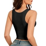 Boho Tops for Women Seamless Mesh Built In Pads Basic Layering Y2K Tops ...
