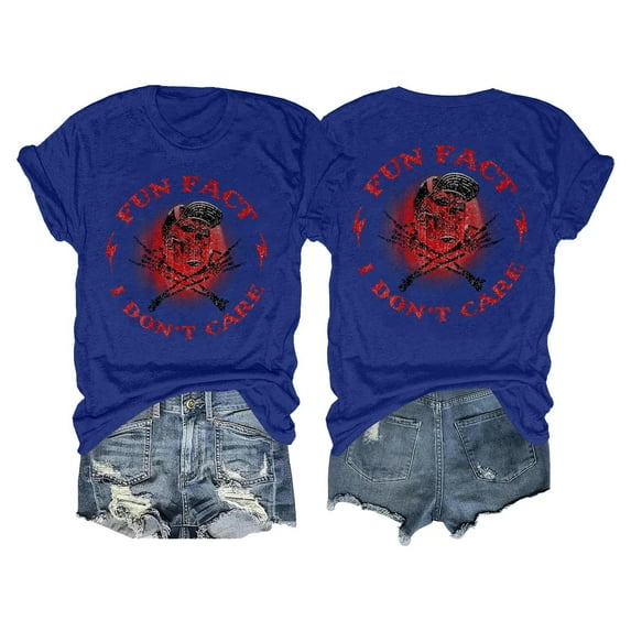 Boho Tops for Women Short Sleeve Letter Print Round Neck Fashion ...