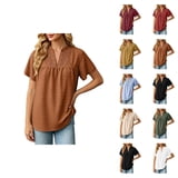 Boho Tops for Women Summer Short Sleeve Lace V Neck Swiss Dot Loose ...