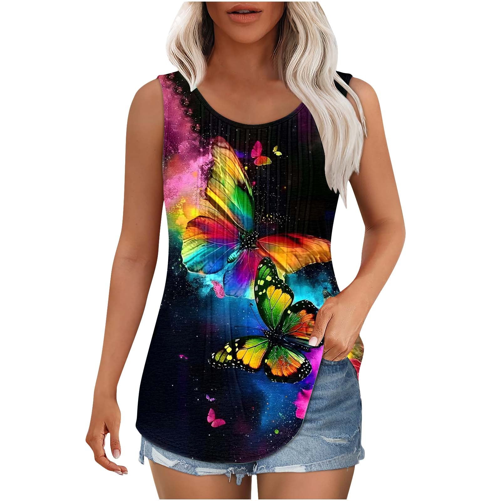Boho Tops for Women Summer Tops 2025 Vacation Tshirts Shirts Oversized ...