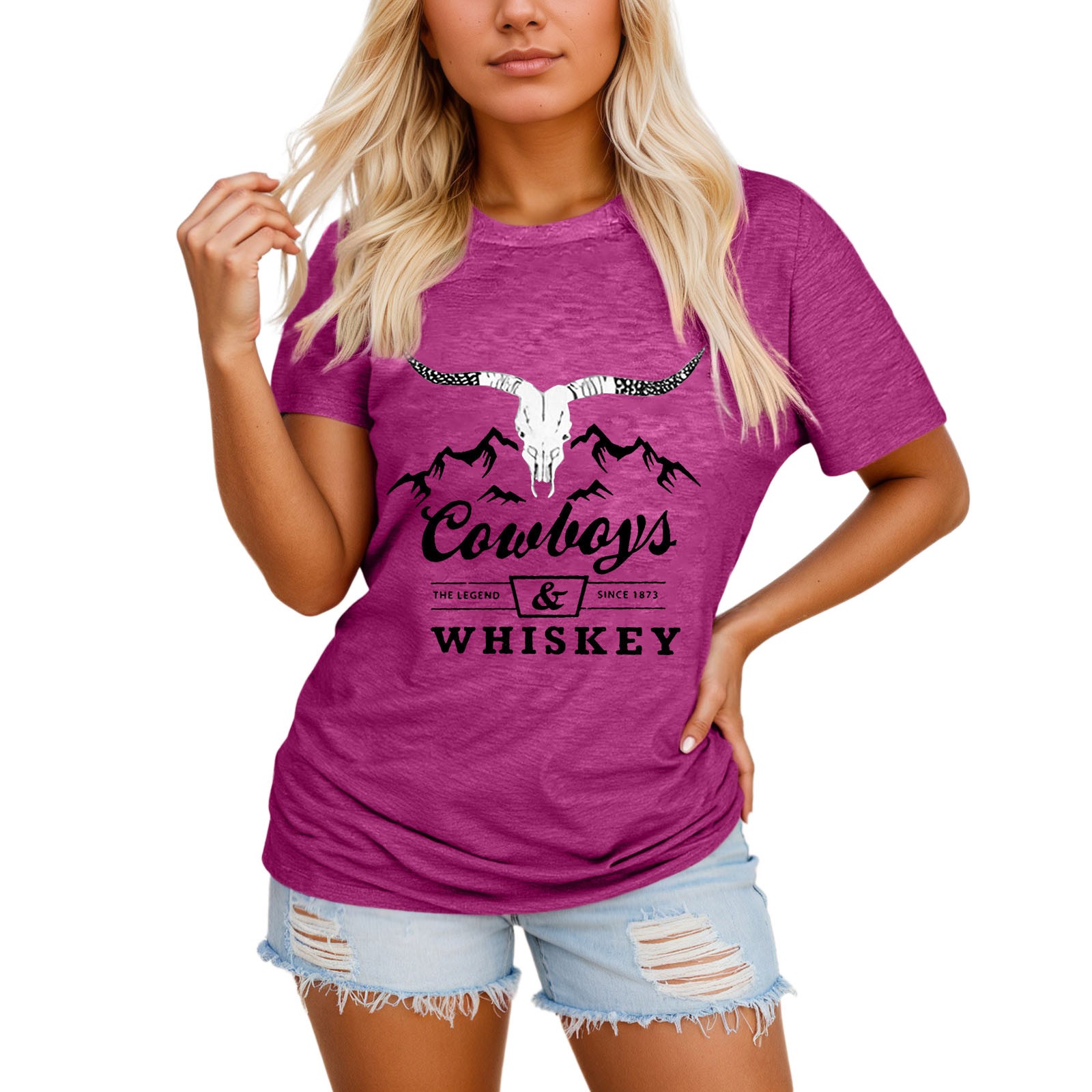 Boho Tops for Women Unisex Print Short Sleeve Crew Neck Blended Ladies ...