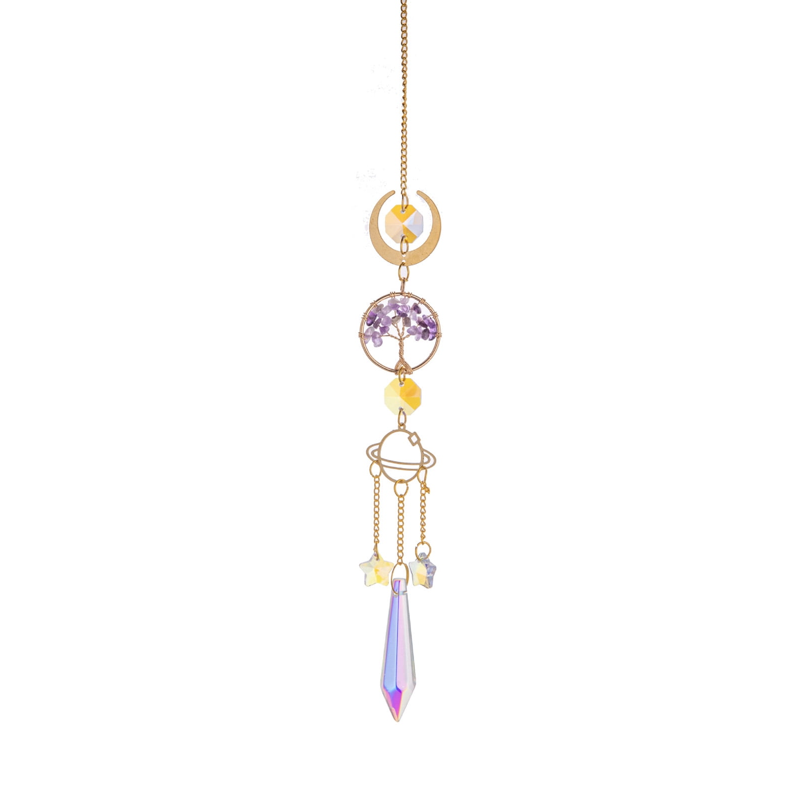Boho Tree of Life Crystal Suncatcher Hanging Ornament,Multi-element ...