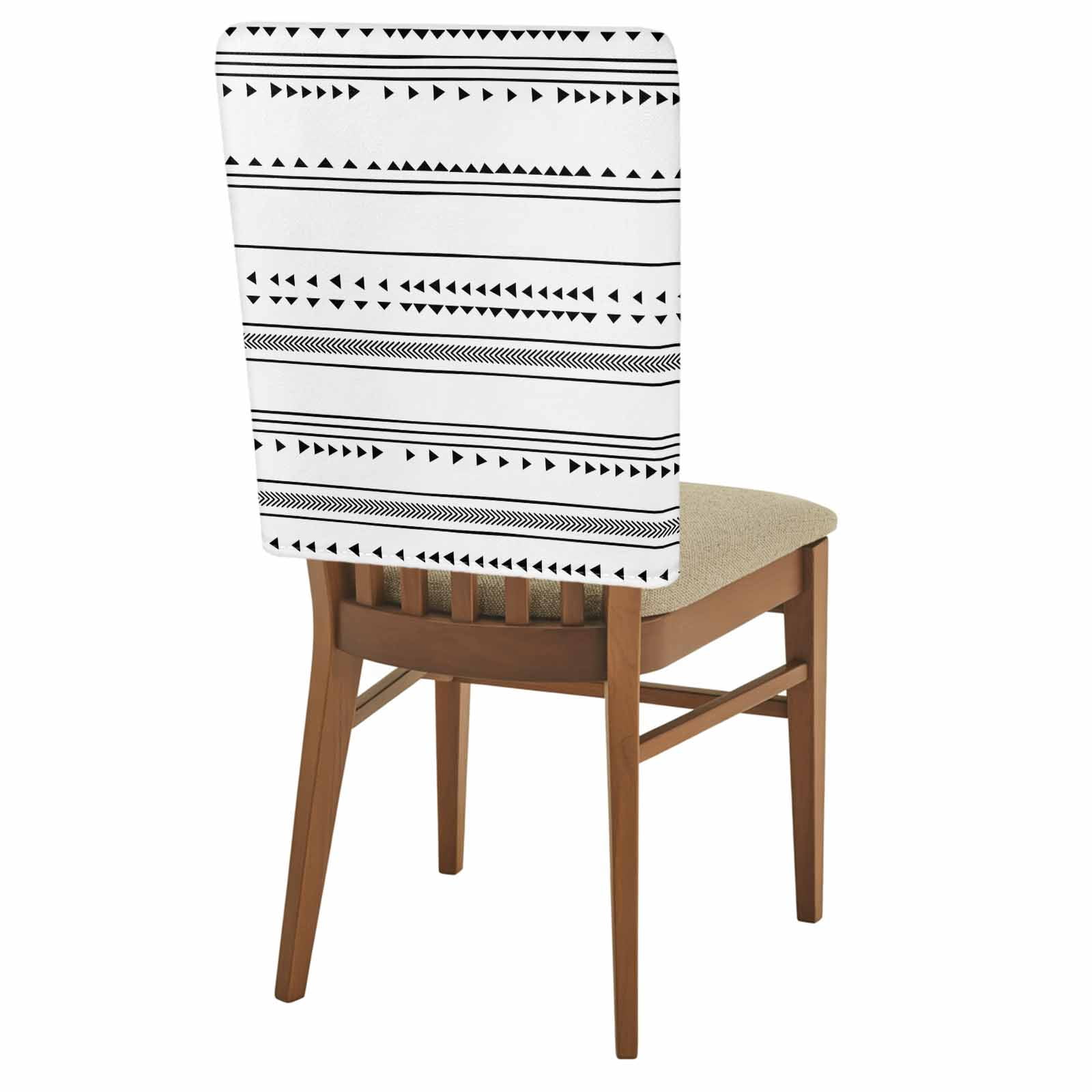 Boho Triangle Chair Back Covers Set of 6 Stripes Geometric Black ...