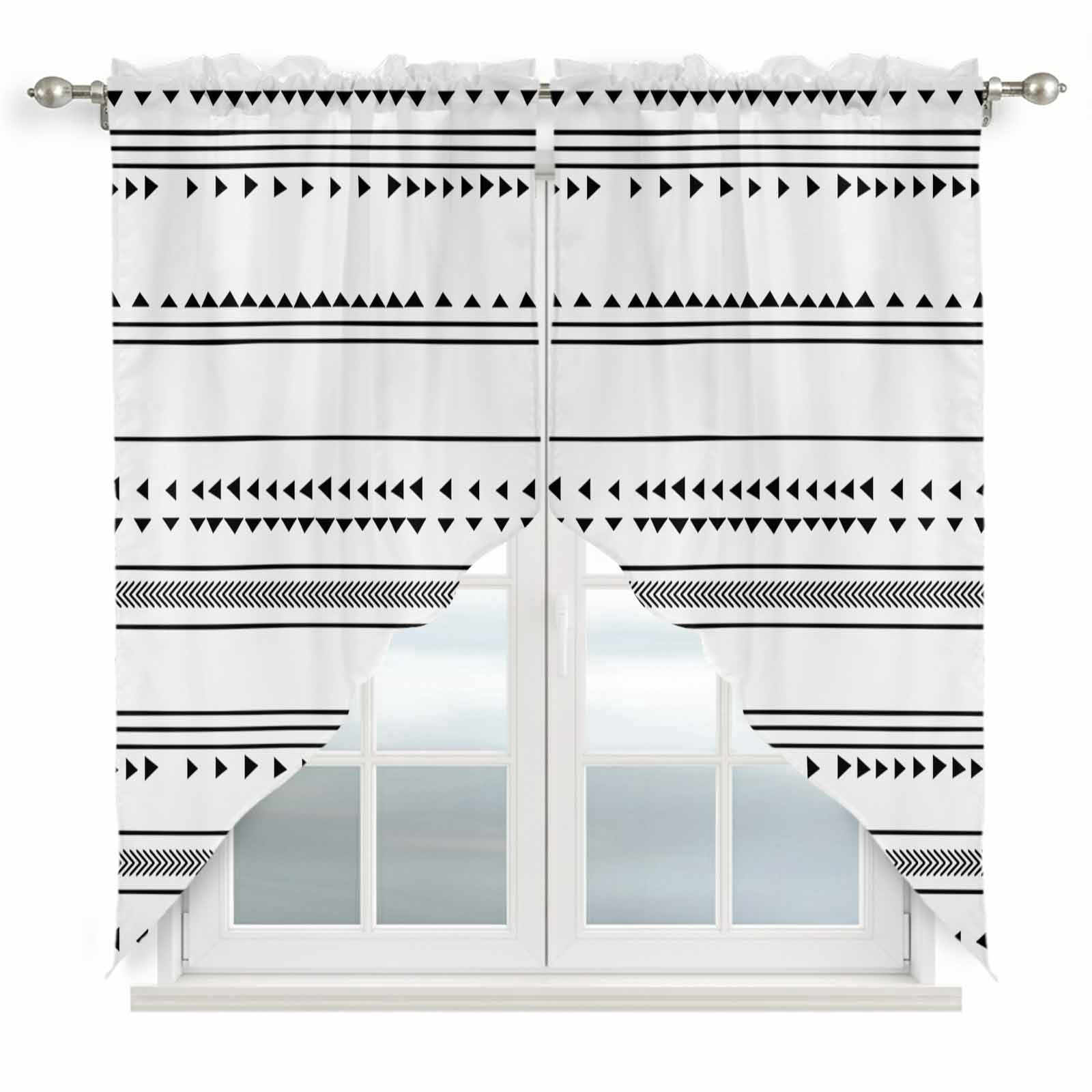Boho Triangle Swag Curtain Valance for Window 2 Panels Stripes ...