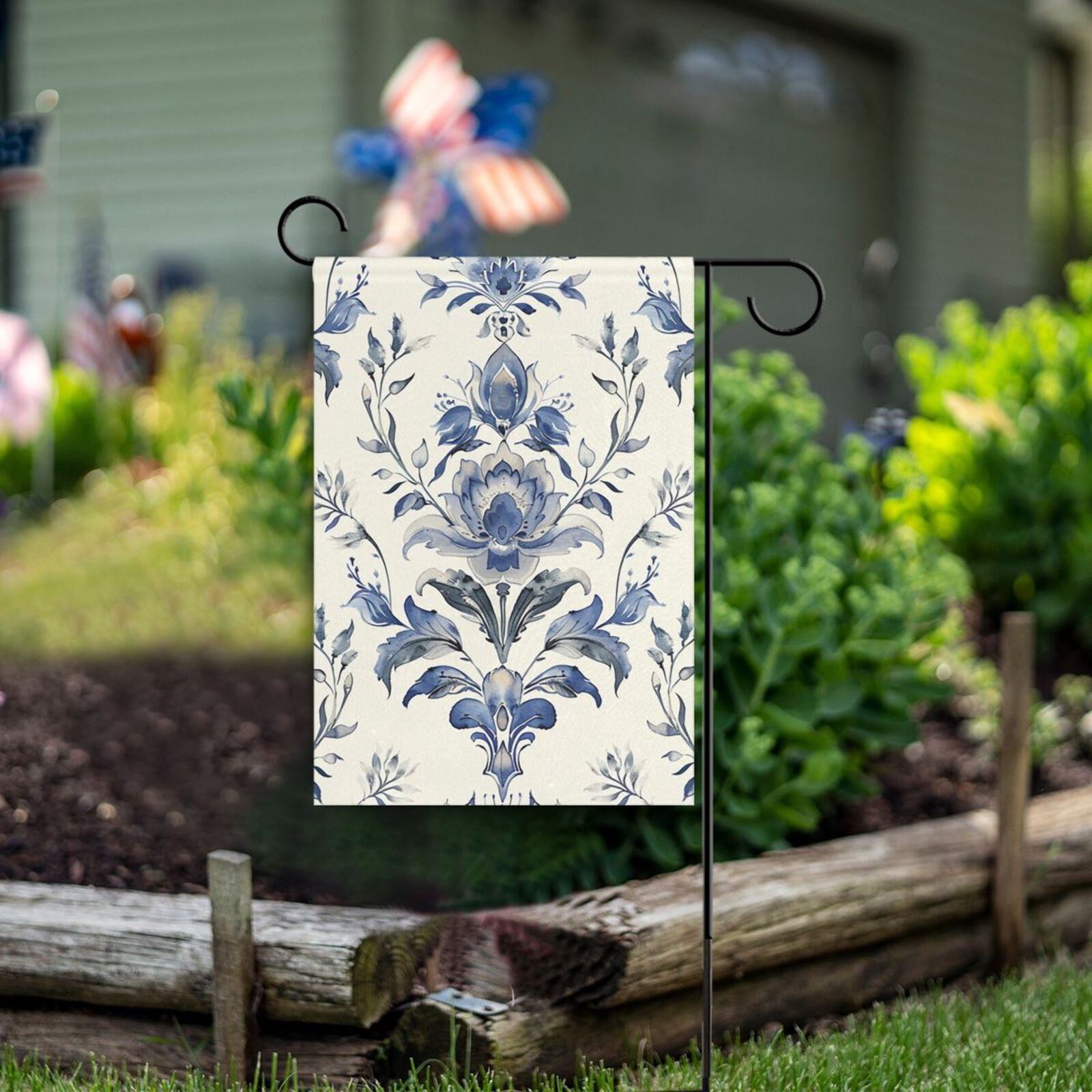 Boho Tribal Floral Flowers Garden Flag Double Sided Outdoor Banners for ...
