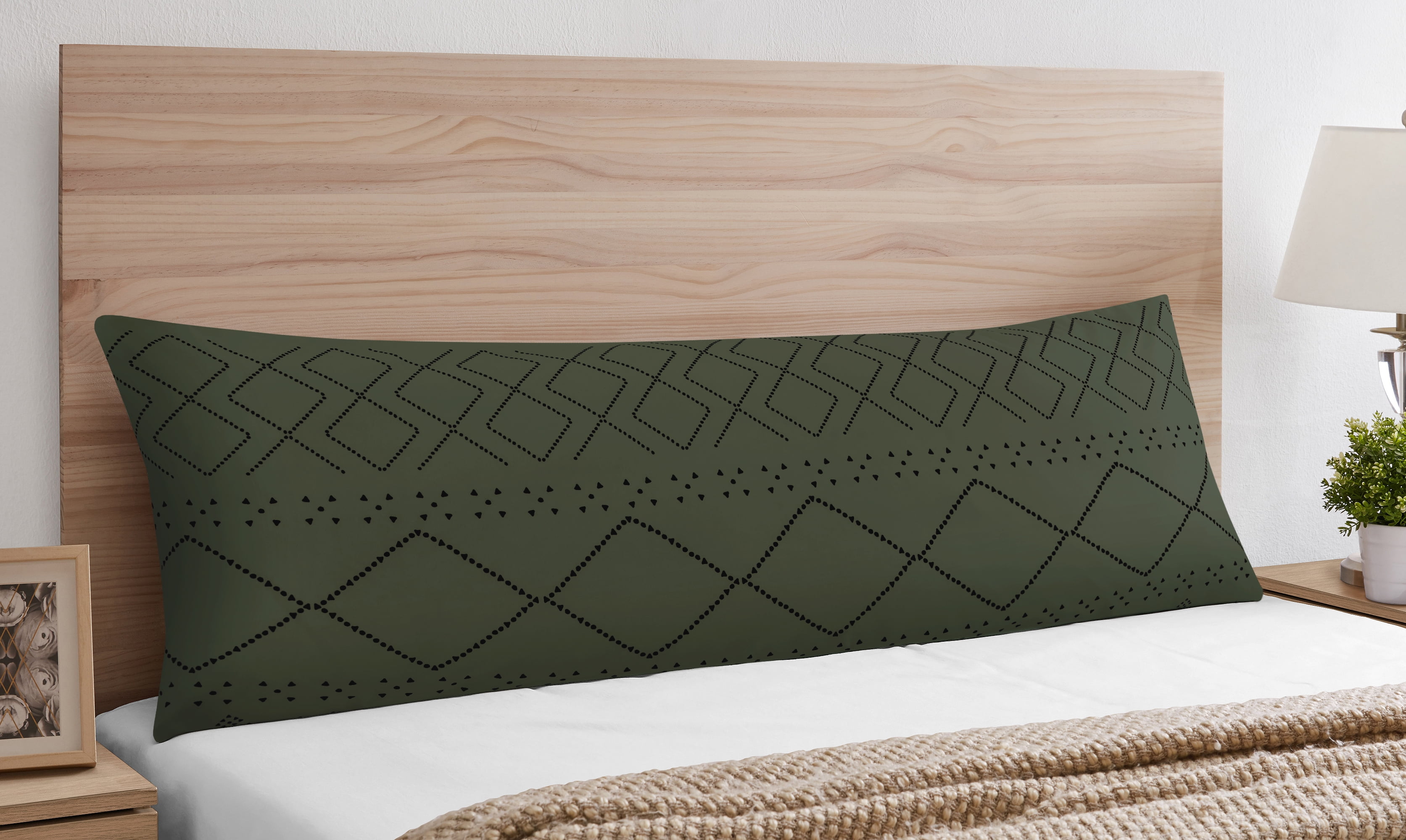 Boho Tribal Green and Black Body Pillow Case (Pillow Not Included) by ...