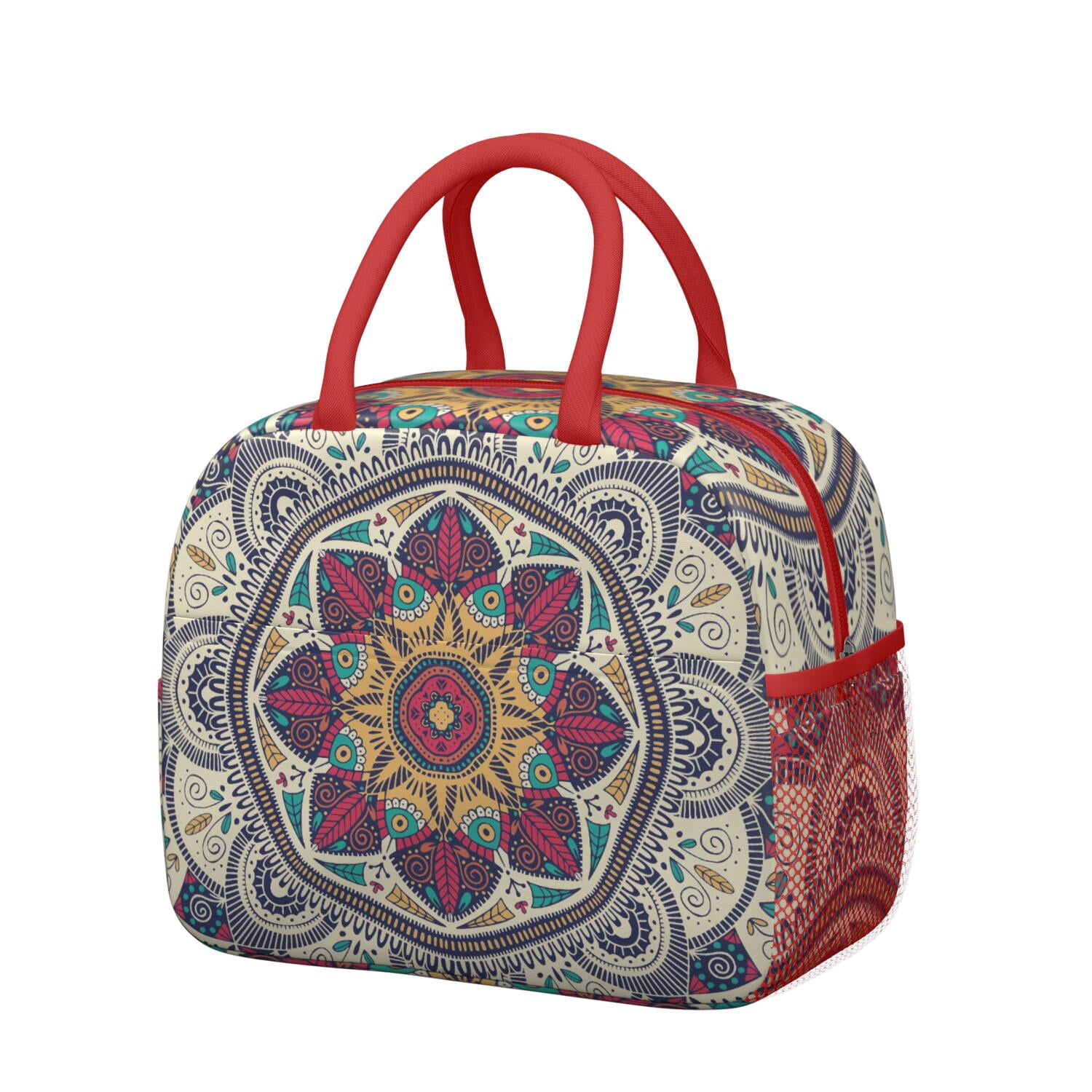 Boho Tribal Insulated Lunch Box – Traditional Geometric Pattern Eco ...
