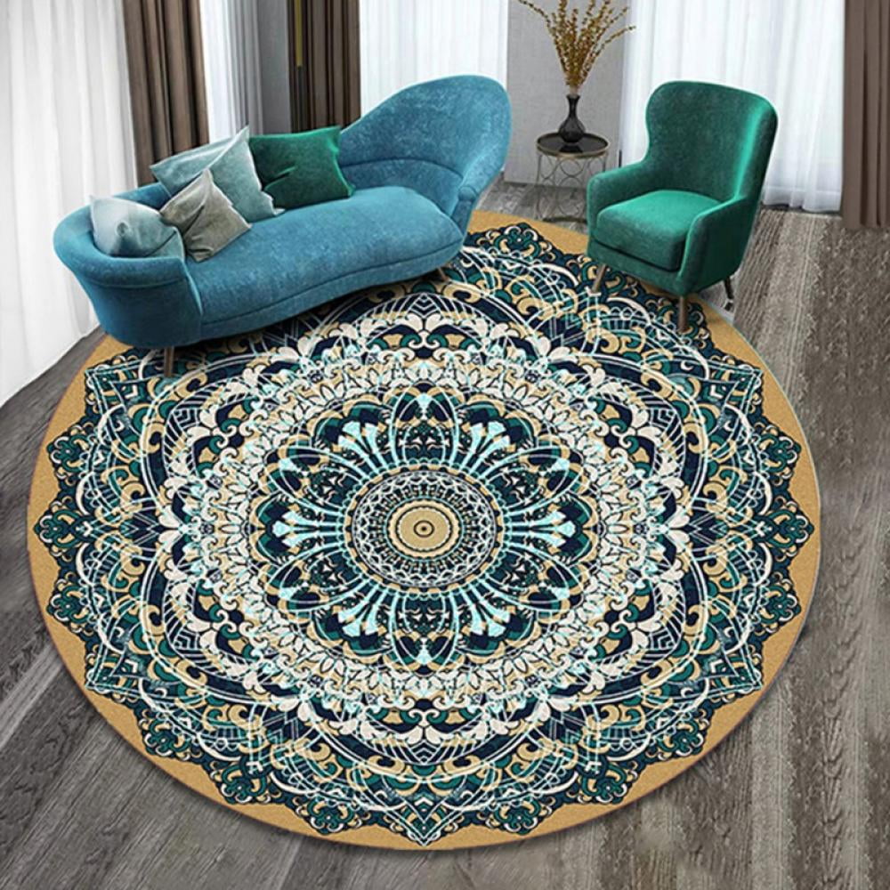 Boho Tribal Round Rug - 16 Inch Persian Small Round Area Rug Door Mat ...