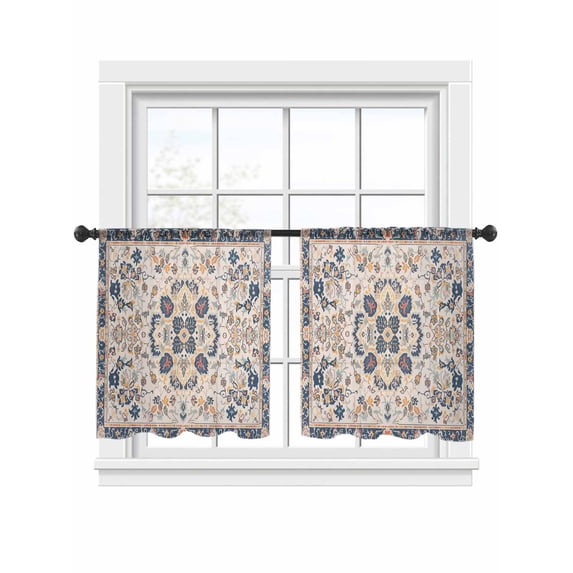 Boho Tribal Sheer Curtains 2 Panels Set Retro Flowers Sheer Window ...
