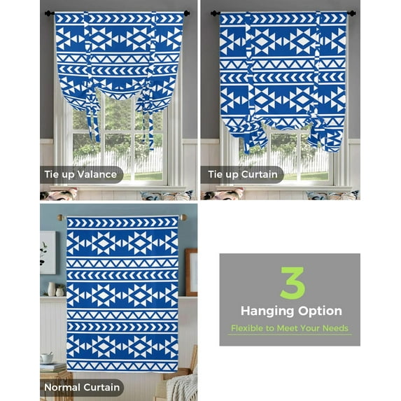 Boho Tribal Totem Curtains for Living Room Bedroom Modern Tie Up Window ...