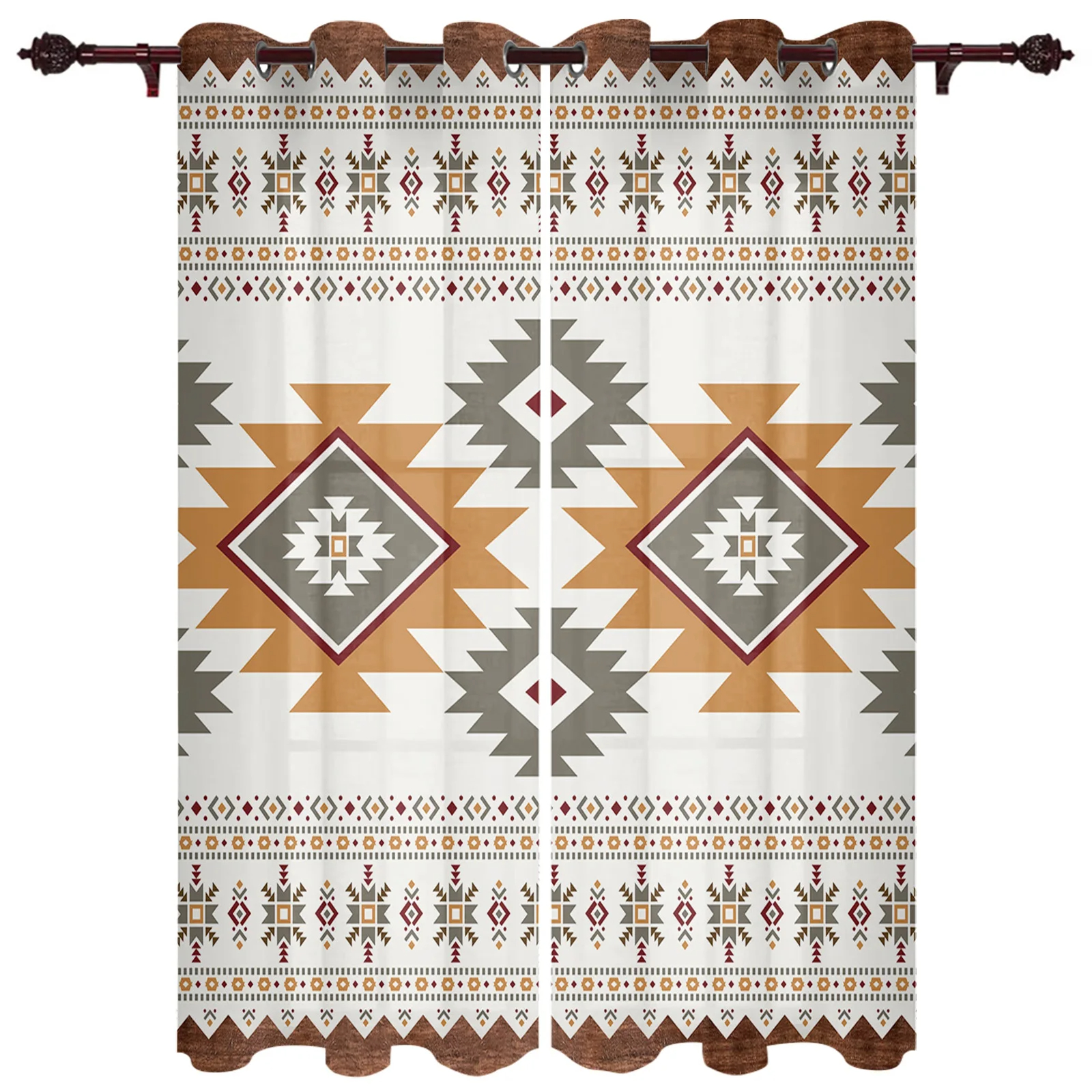 Boho Tribal Totem High Shading Window Curtain Modern European Style ...