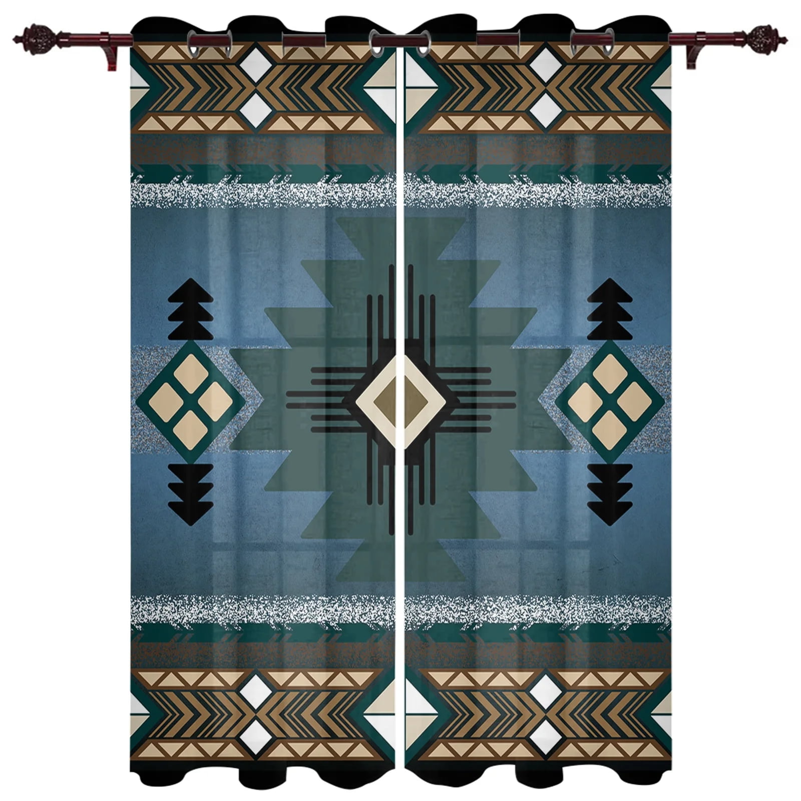 Boho Tribal Totem High Shading Window Curtain Modern European Style ...