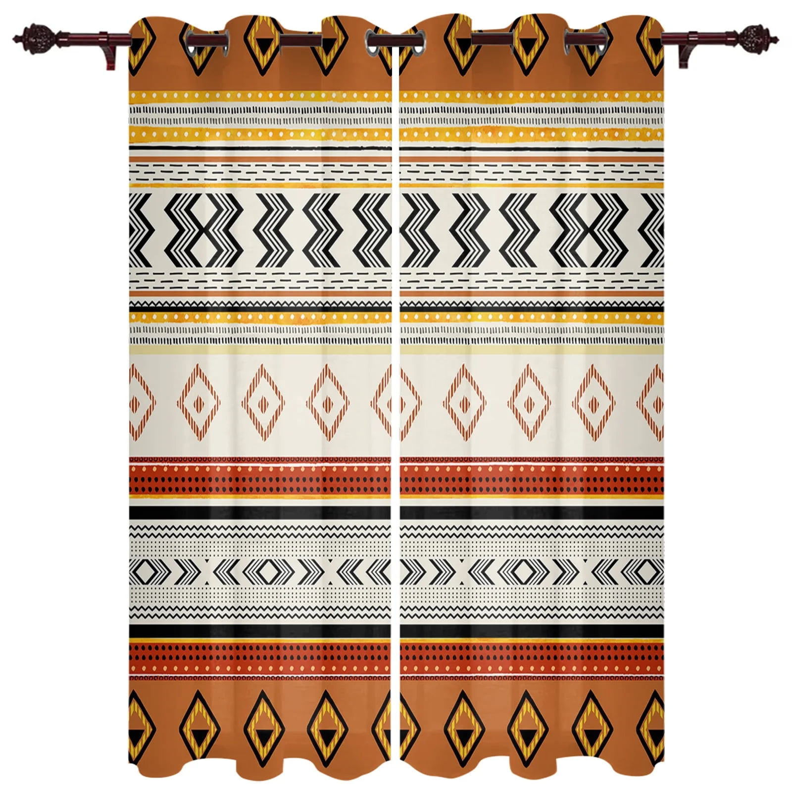 Boho Tribal Totem High Shading Window Curtain Modern European Style ...