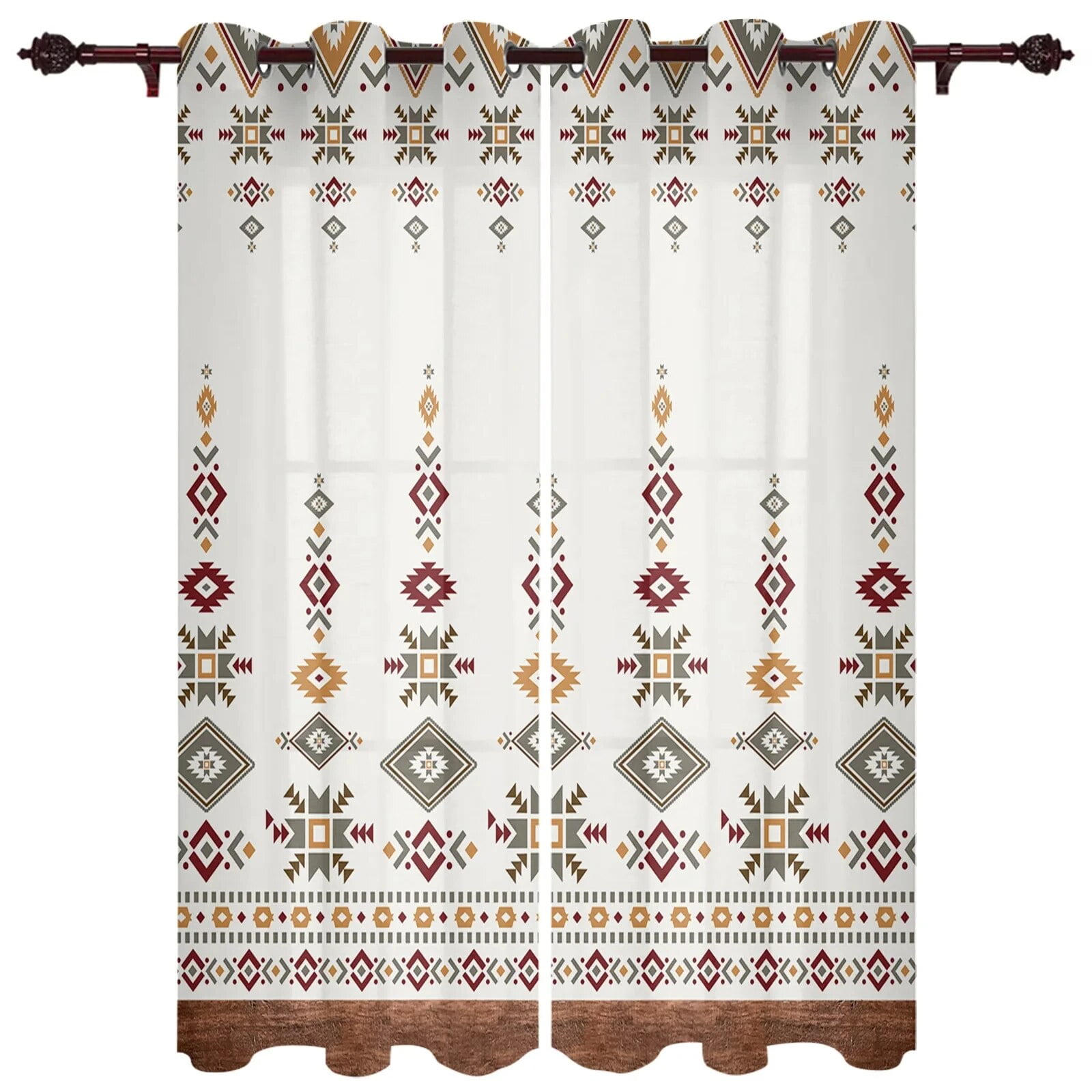 Boho Tribal Totem High Shading Window Curtain Modern European Style ...