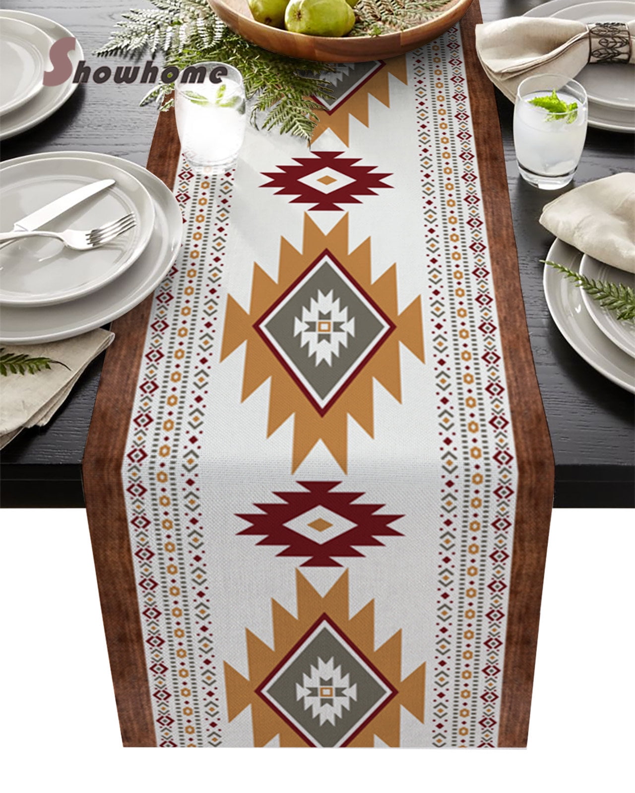Boho Tribal Totem Table Runner for Dining Table Wedding ration ...