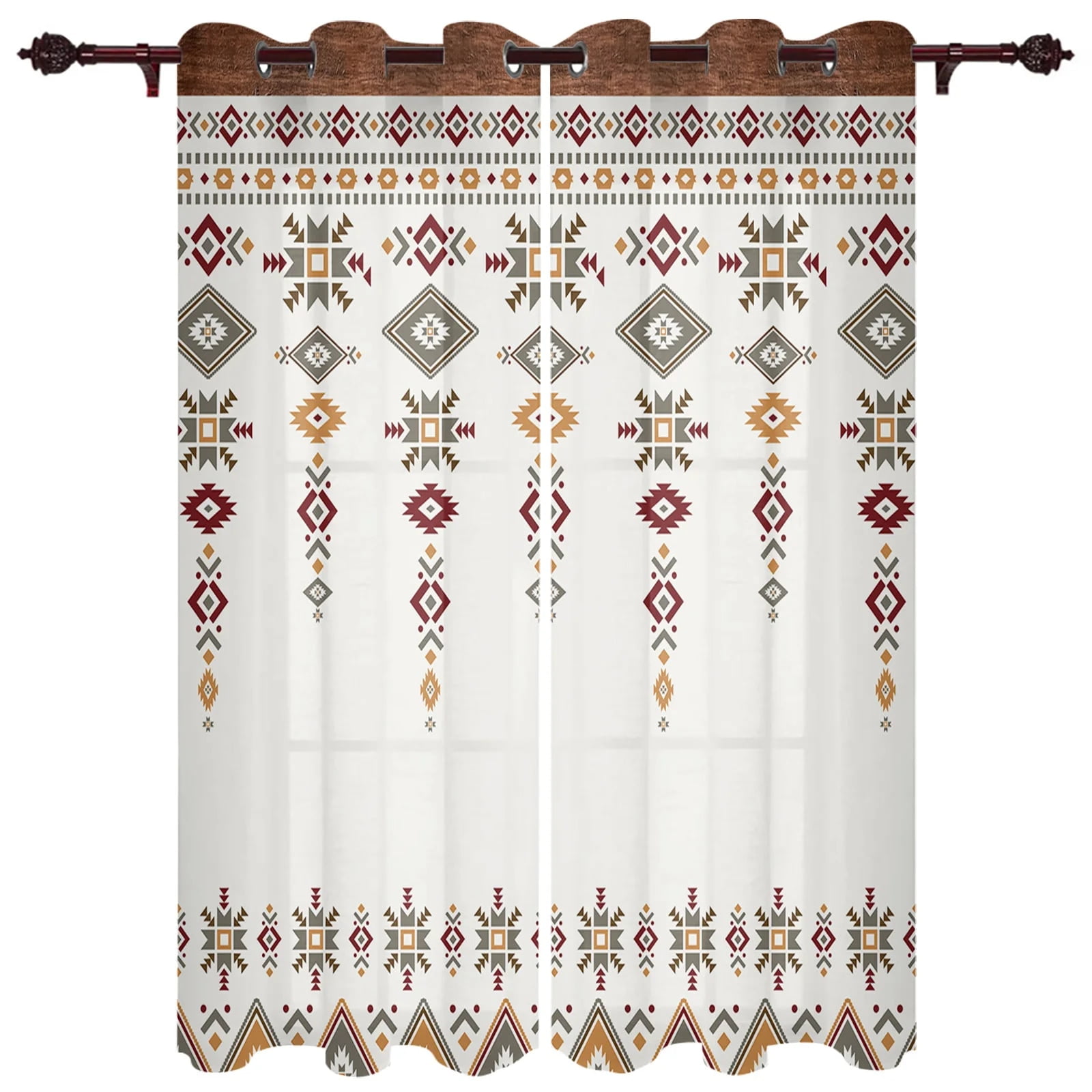 Boho Tribal Totem Window Curtain Modern European Style Curtains for ...